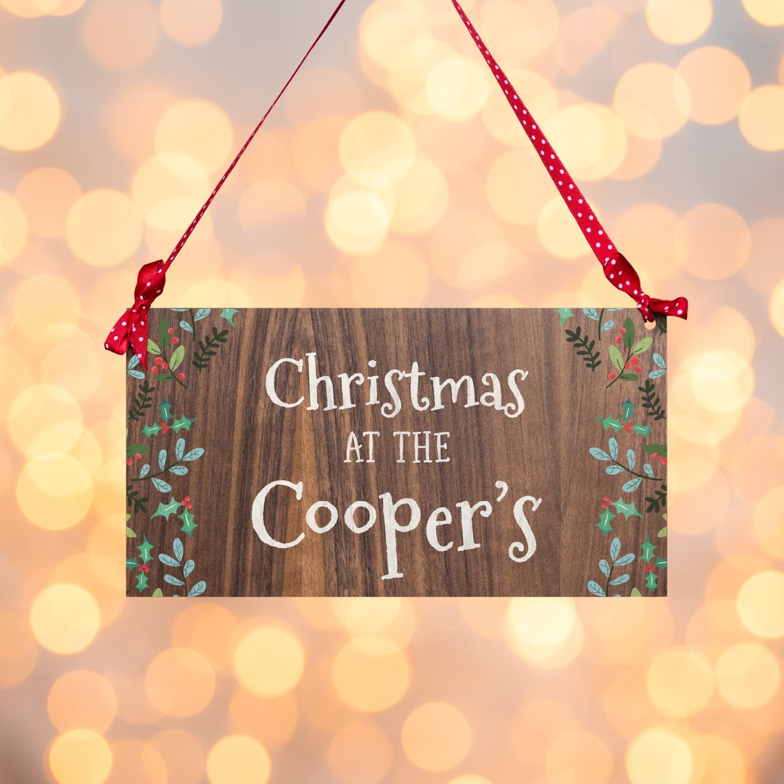 Christmas at the Sign Personalised Christmas Family Sign - Etsy UK