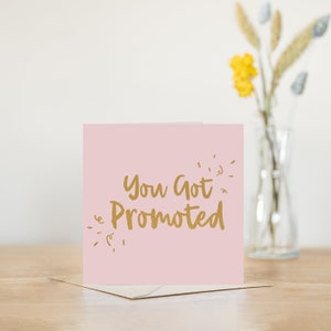 Navy and Gold You Got Promoted Card You Were Promoted Job for Her for ...