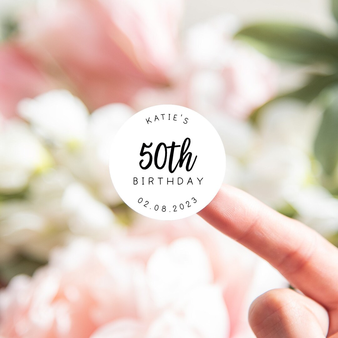 50th Birthday Sticker Personalised | 50 Birthday Stickers | 50th ...