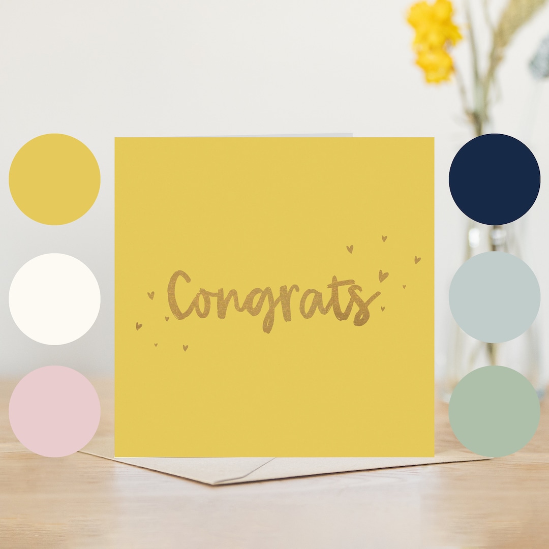 Congratulations Greeting Card Congrats Card Personalised Printed Inside ...