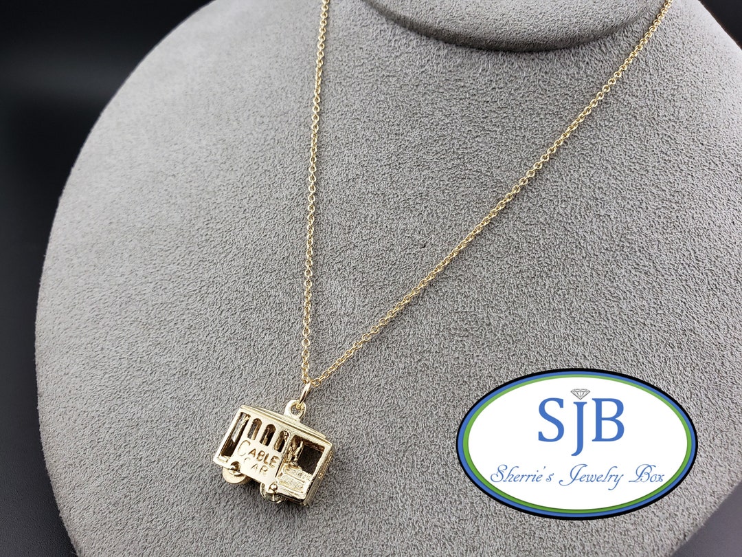 Cable Car Charm, Vintage 14k Trolley Car Pendant, Vintage 14k Yellow ...