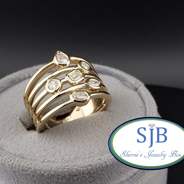 Multi Diamond Ring - Etsy