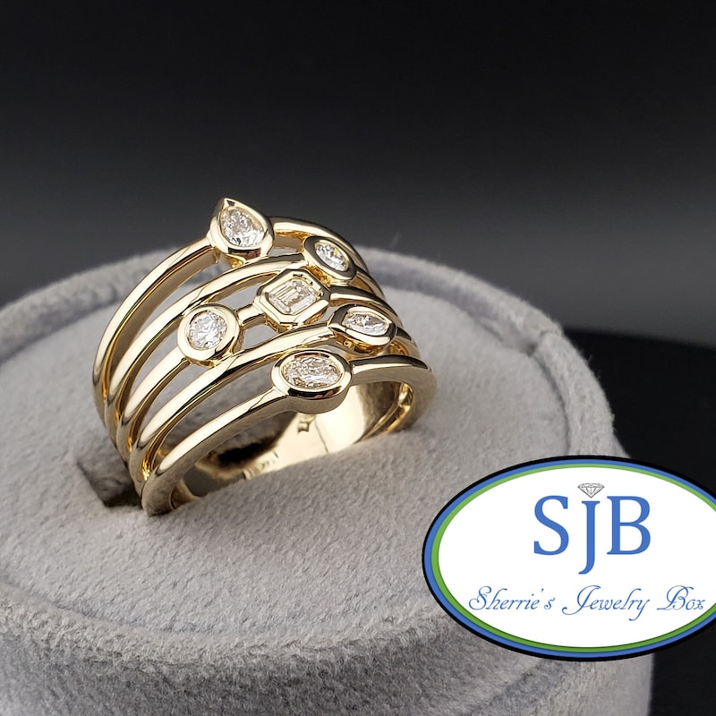 Multi Diamond Ring - Etsy