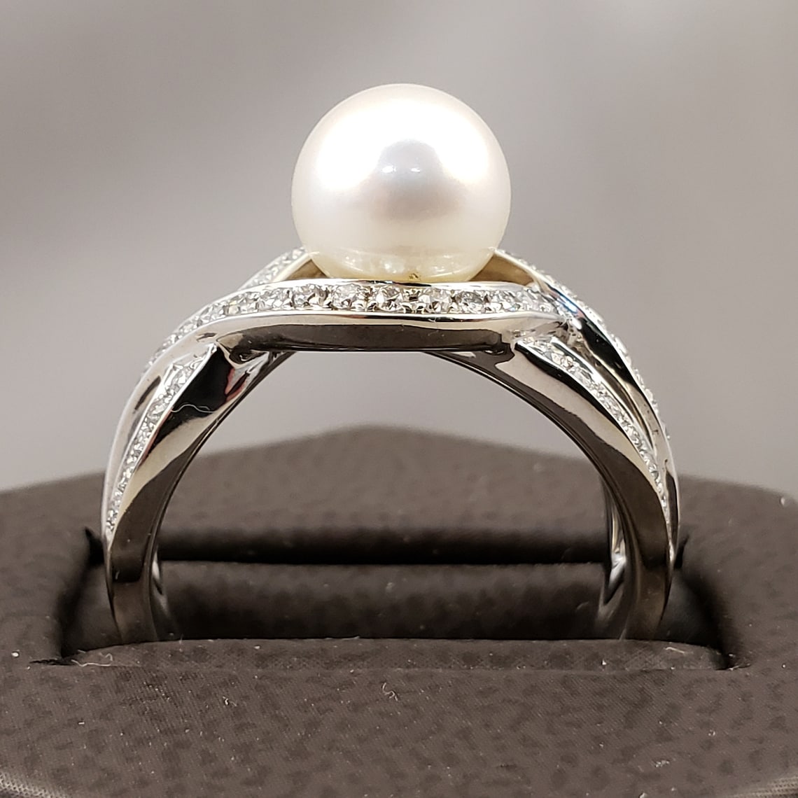 Pearl Rings 14k Pearl Ring 14k White Gold Pearl & Diamond | Etsy