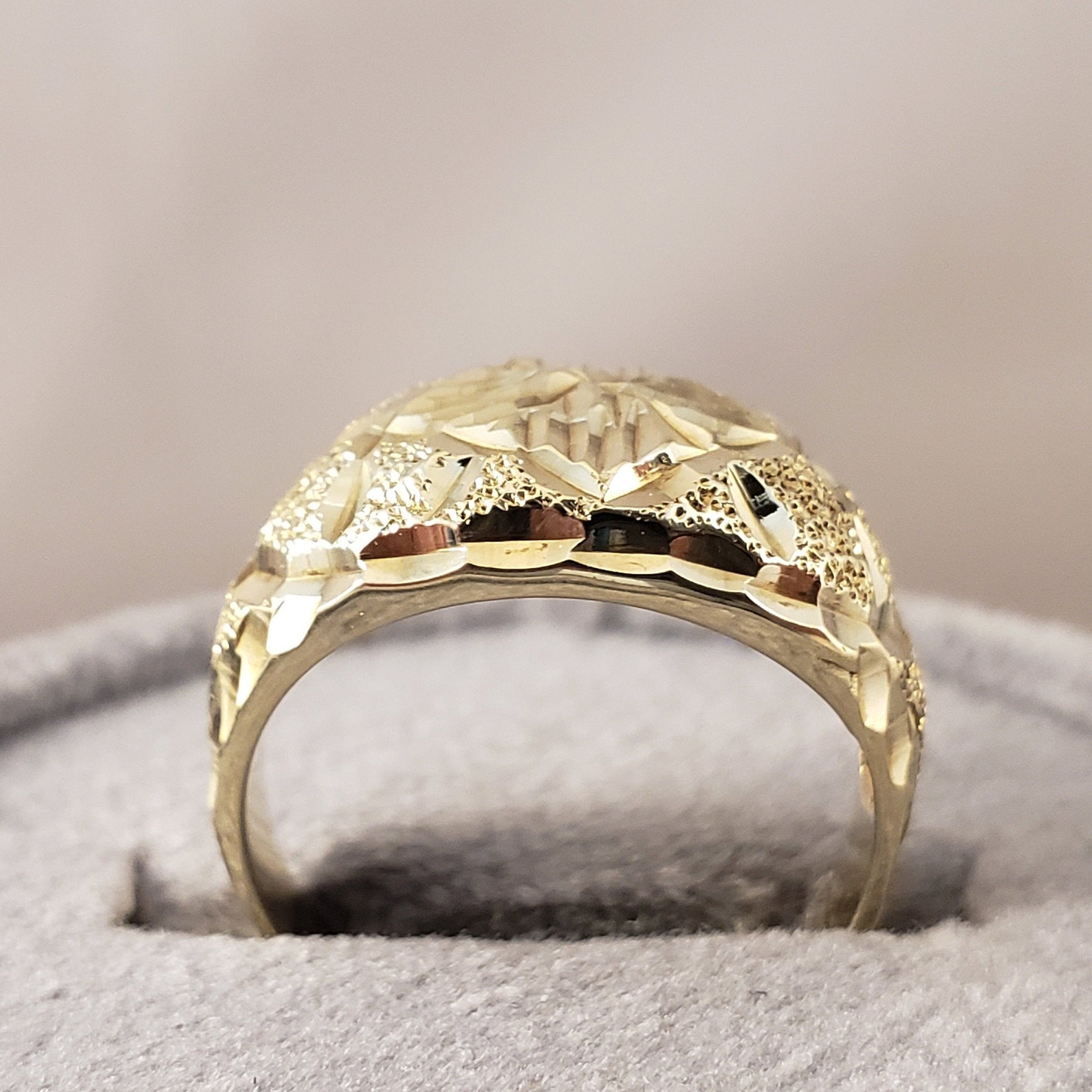 Gold Bands 10k Yellow Gold Bands 10k Yellow Gold Domed Ring - Etsy