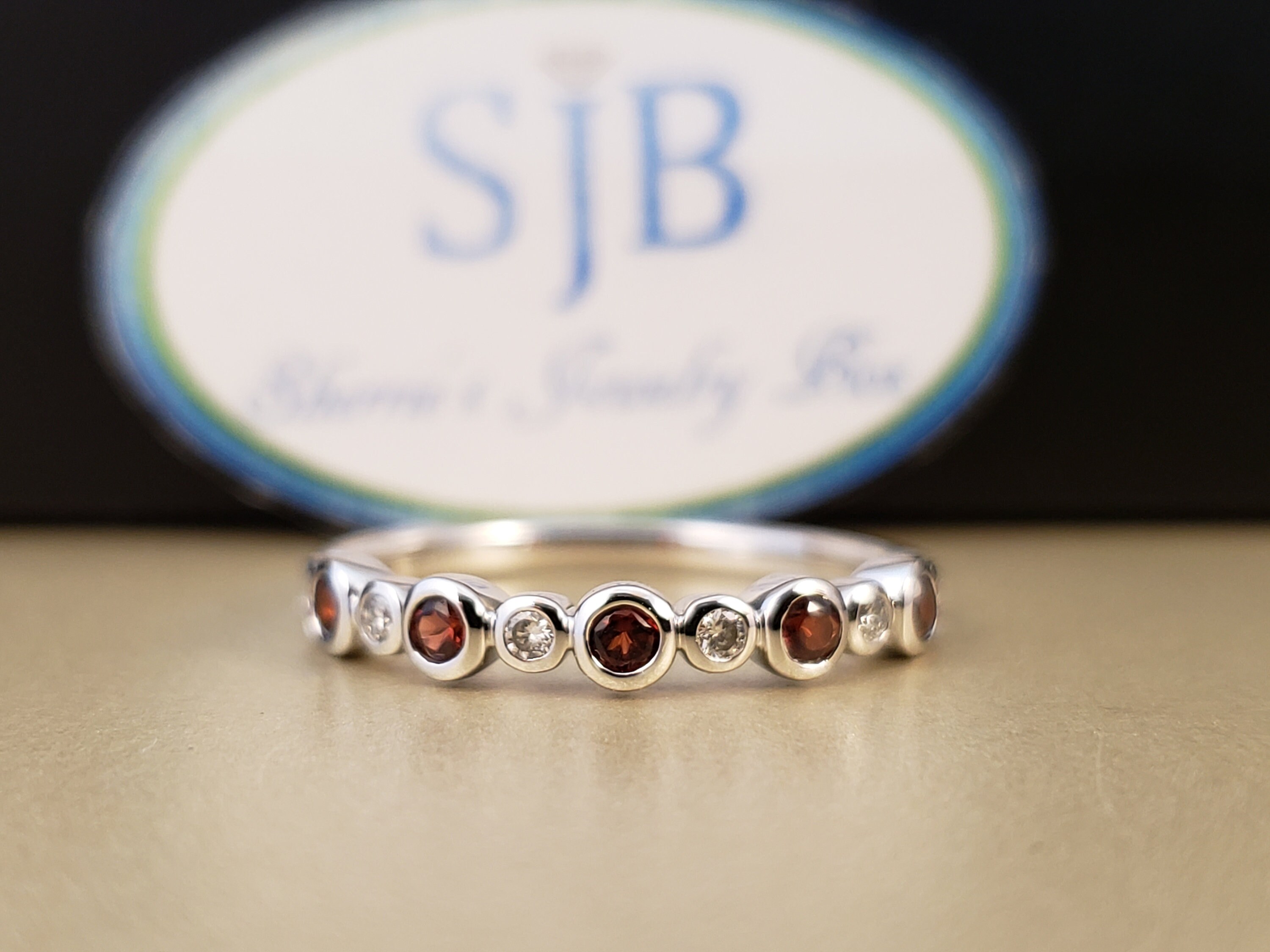Garnet Rings 14k Garnet Bands 14k White Gold Garnet & | Etsy