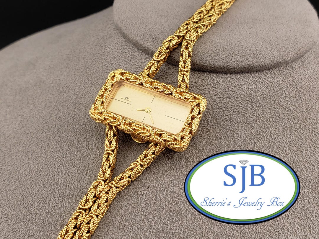 Vintage 18k Gold Watch, Vintage 18k Yellow Gold Bucherer Watch With ...