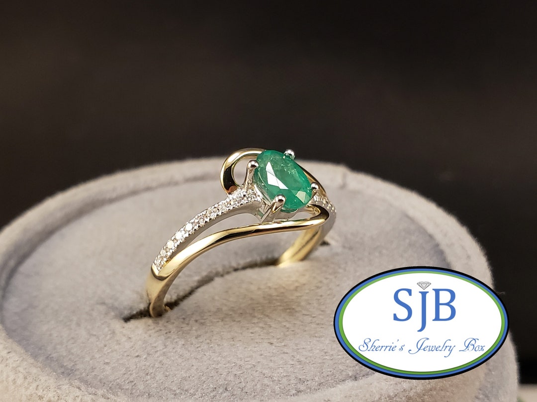 Emerald Rings Emerald and Diamond Rings 14k Emerald Rings - Etsy