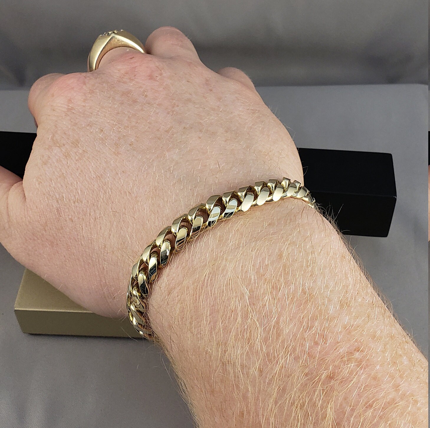 Pulsera de 14k oro amarillo de 14 k pulsera hecha a mano | Etsy