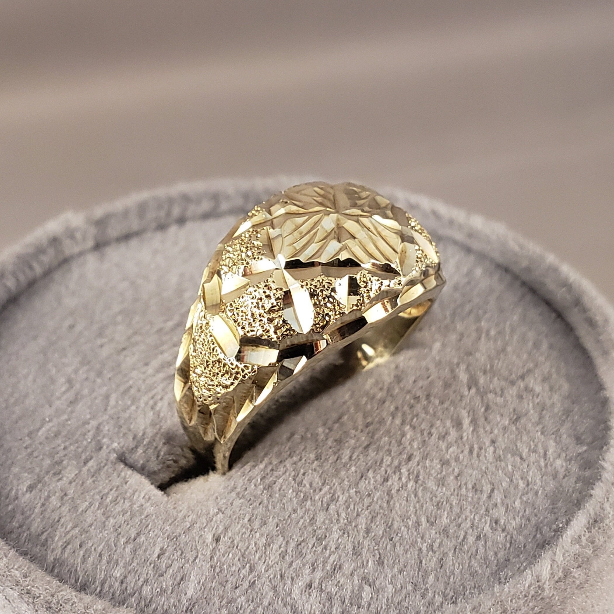 Gold Bands 10k Yellow Gold Bands 10k Yellow Gold Domed Ring | Etsy