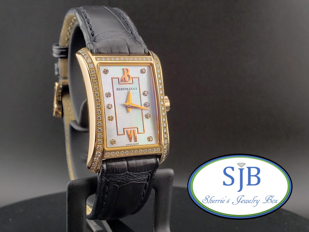 Vintage 18k Watches, 18k Rose Gold Diamond Bertolucci Voglia Womens ...