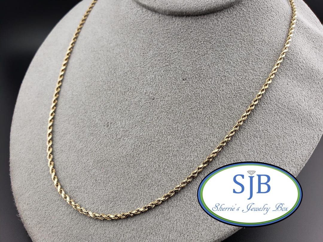 Vintage Rope Chains, 14k Rope Chain, Vintage 14k Yellow Gold 2.25mm ...