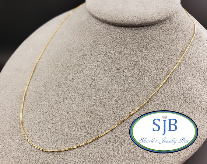 18k Gold Chains, Vintage 18k Gold Chains, Vintage 18k Yellow Gold Curb ...