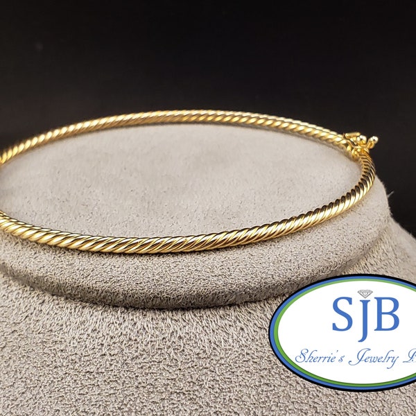 Gold Bangle Bracelet 14k - Etsy