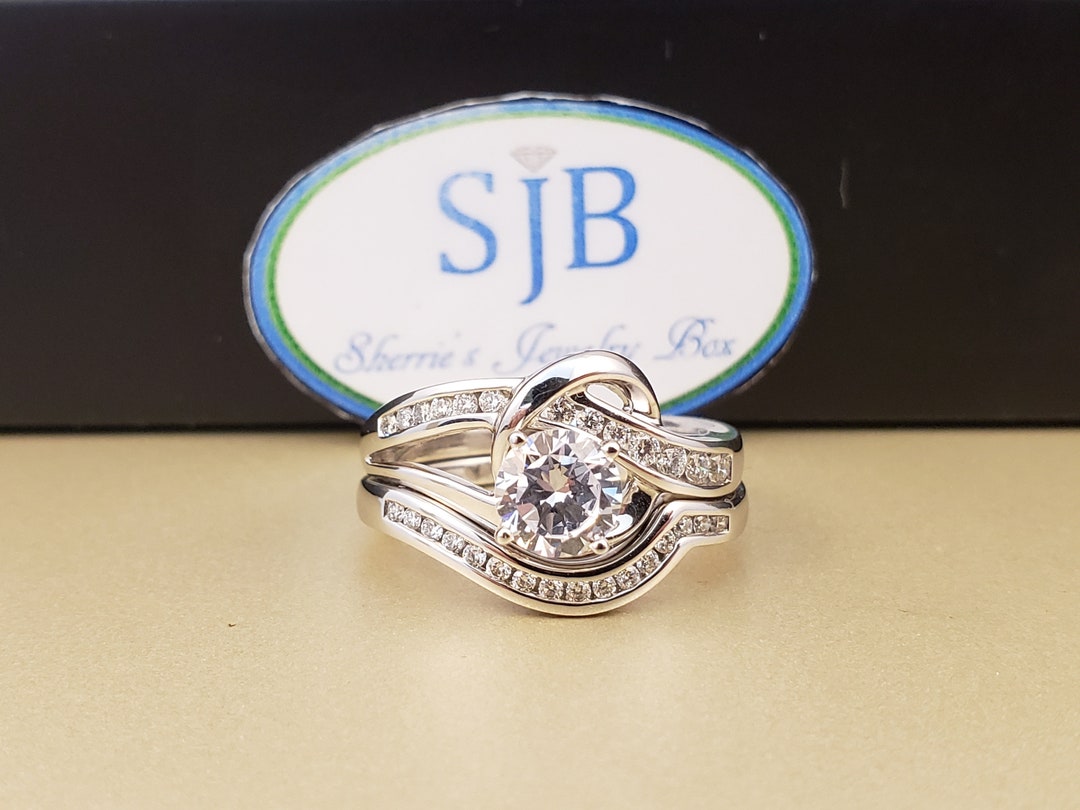 Engagement Rings, 14k White Gold Diamond Engagement Ring Set, 14k ...