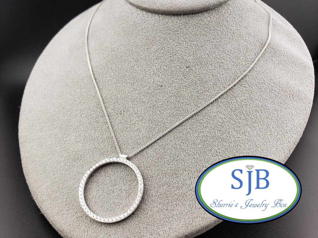 Vintage Diamond Pendant, Vintage 14k White Gold Diamond Halo Pendant ...