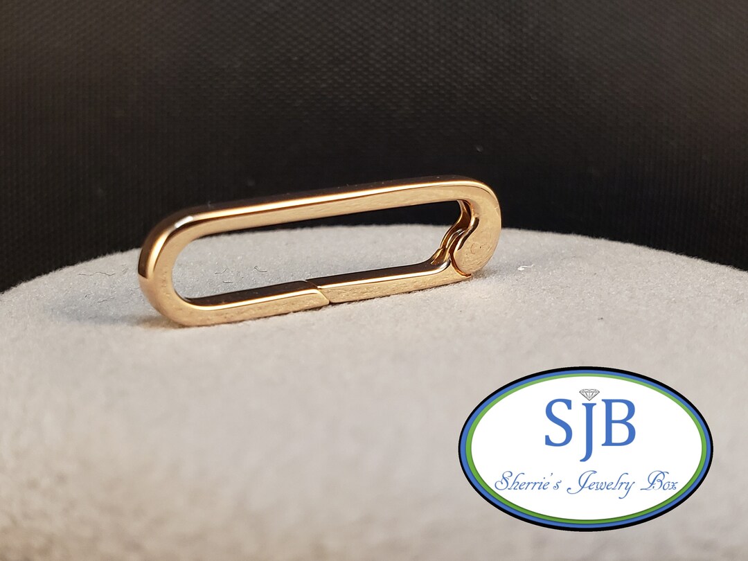 Paperclip Push Lock Clasps, 14k Chain Enhancers, 14k Rose Gold ...