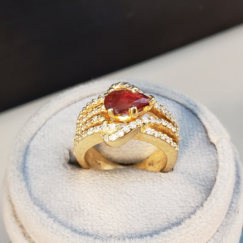 Sunstone Rings, 14k Red Oregon Sunstone Ring, 14k Yellow Gold Sunstone ...