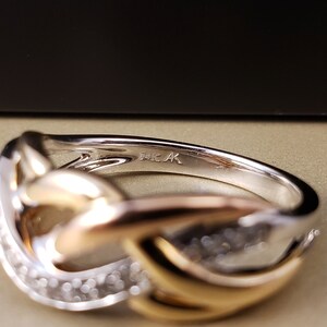 Diamond Ring 14k Diamond Rings 14k Tri Color Gold Braided | Etsy