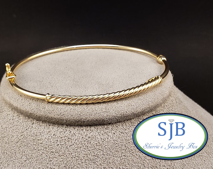 Gold Bracelets, 14k Gold Bangles, 14k Yellow Gold Hinged Bangle ...