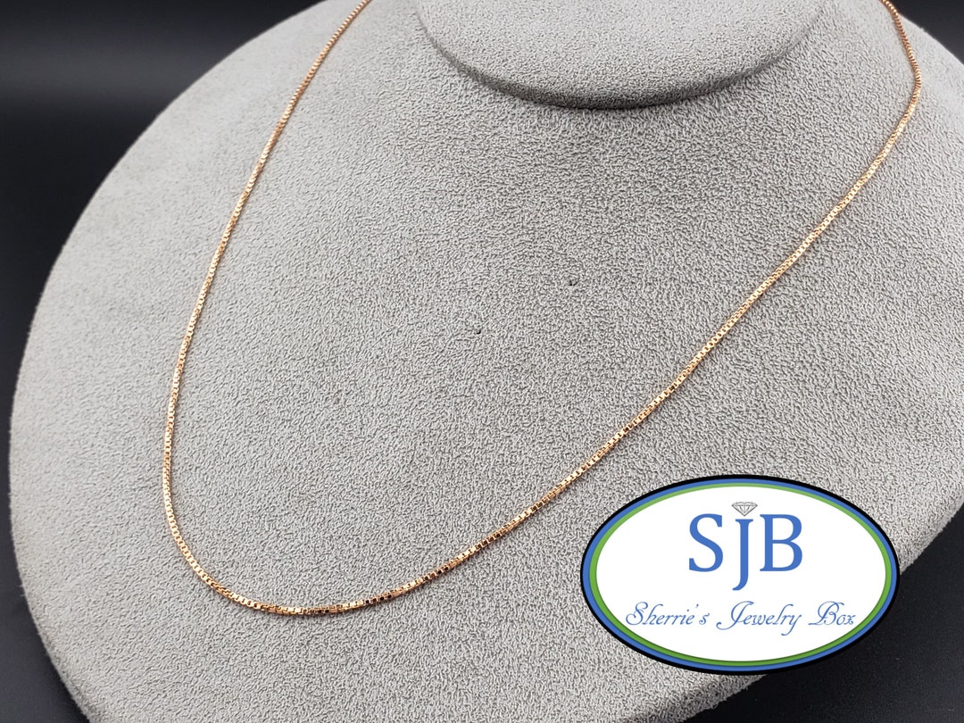 Rose Gold Chains, Rose Gold Box Chains, 14k Rose Gold Box Chain, 1.05mm ...