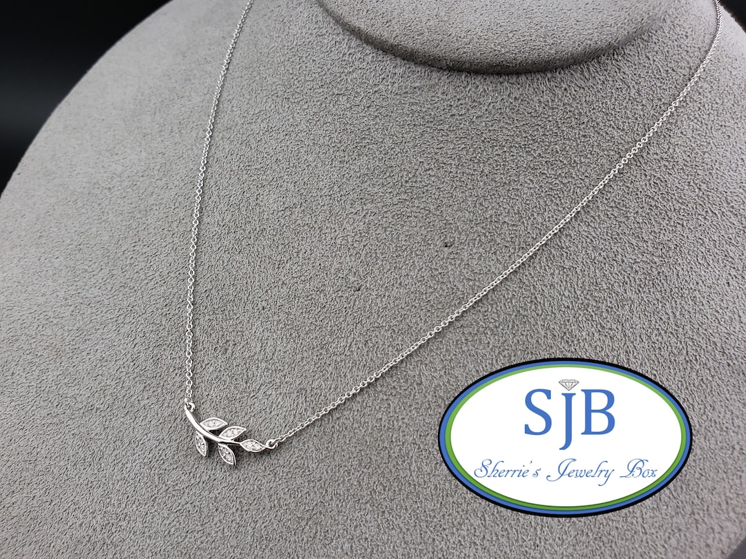 Diamond Pendants, Leaf Pendants, Bar Pendants, 10k White Gold Diamond ...