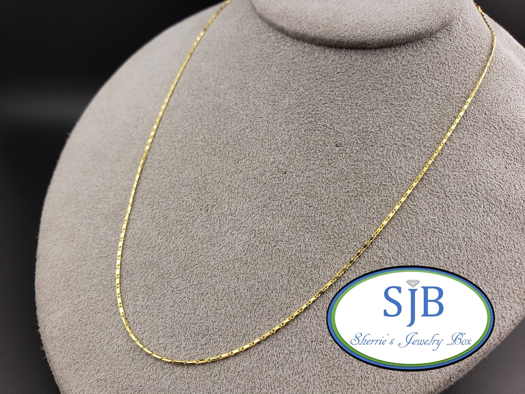 14k Yellow Gold Chains, 14k Baht Chains, 14k Yellow Gold Flat Baht ...