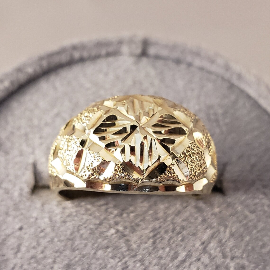 Gold Bands 10k Yellow Gold Bands 10k Yellow Gold Domed Ring - Etsy