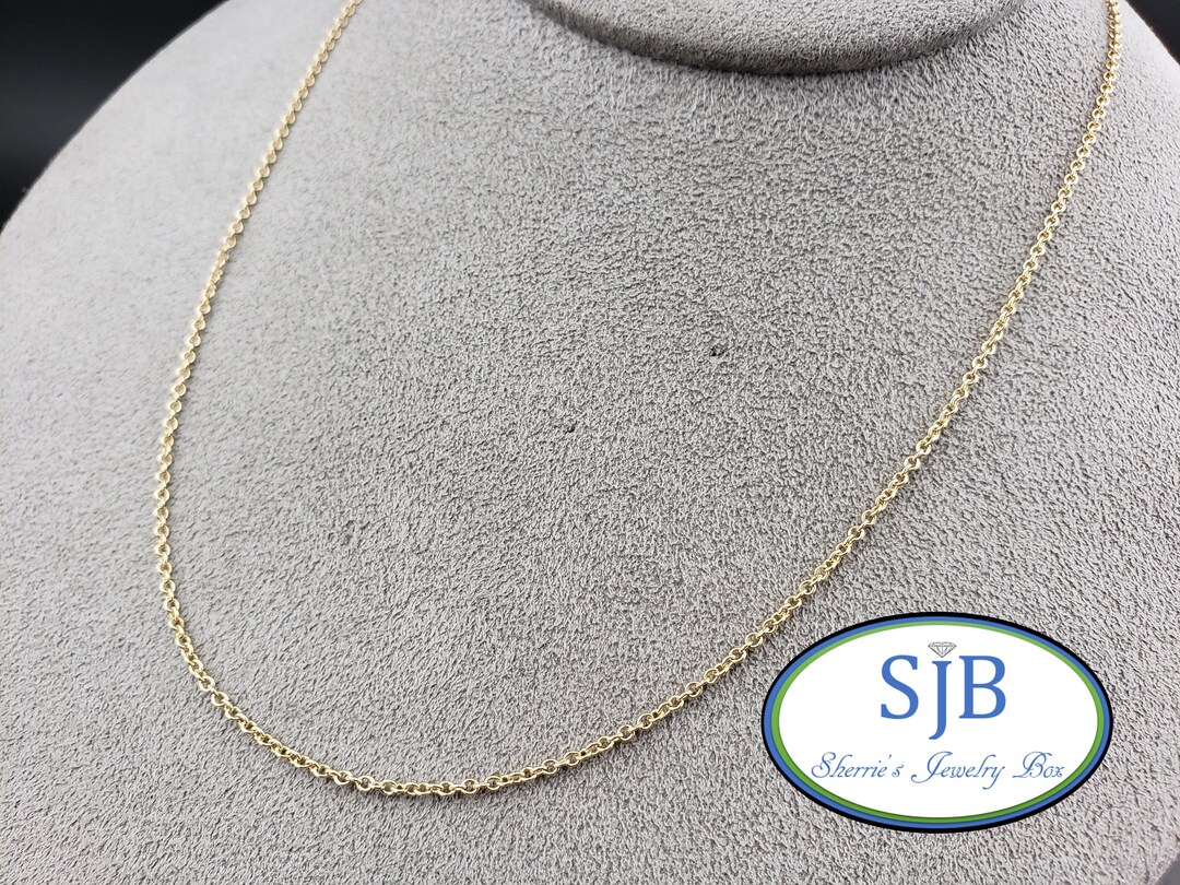 Gold Chains, Vintage Yellow Gold Chains, 14k Yellow Gold Cable Chain, 1.5mm Wide, 16" Gold ...