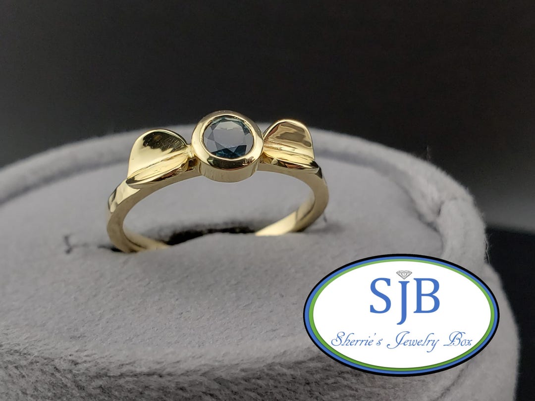 Vintage Spinel Rings, Vintage 18k Yellow Gold Bezel Set Blue Green ...