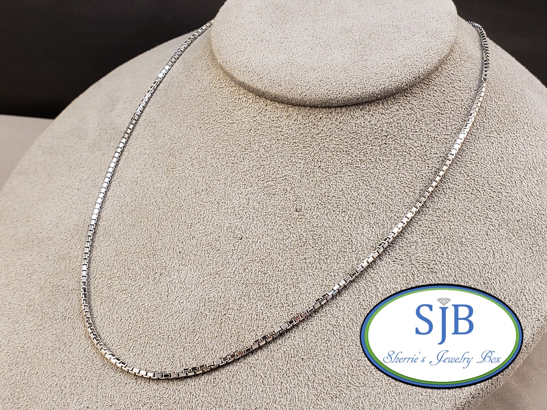 Silver Chains, 925 Silver Box Chains, Heavy Sterling Silver 1.7mm Box ...