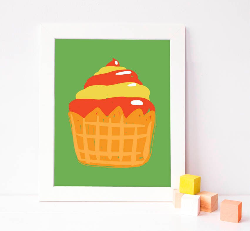 Muffin Print Kitchen Printable Playroom Poster Pastry - Etsy