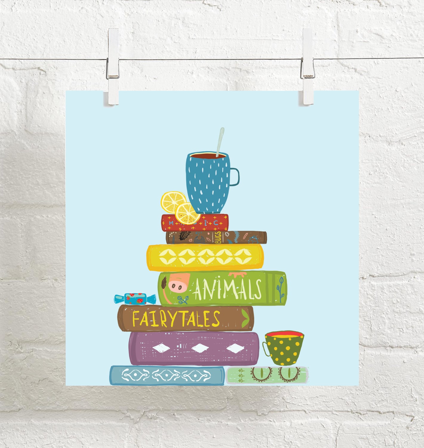 Reading Poster - Kids Reading Art - Books Wall Print - Book Poster ...