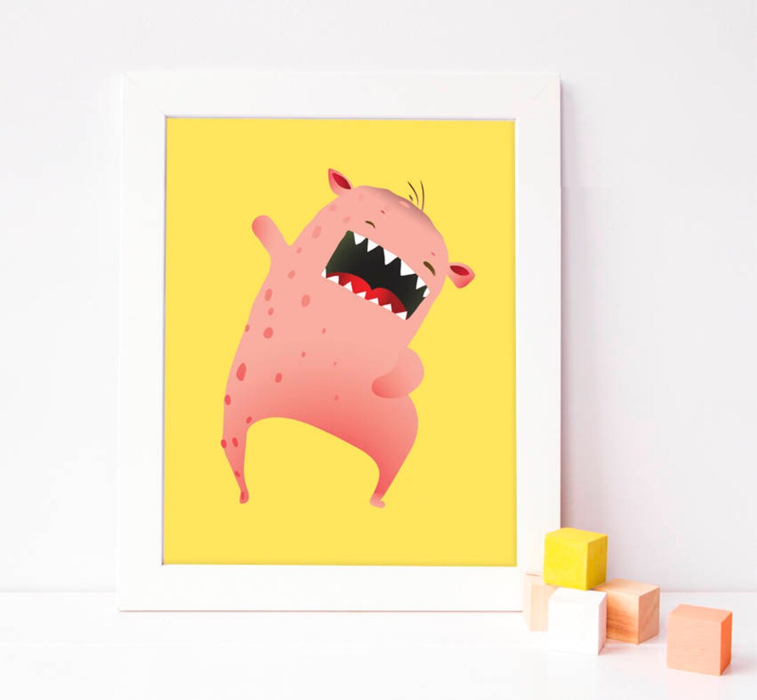 Cute Monster - Monster Prints - Nursery Wall Art - Kids Room Prints ...