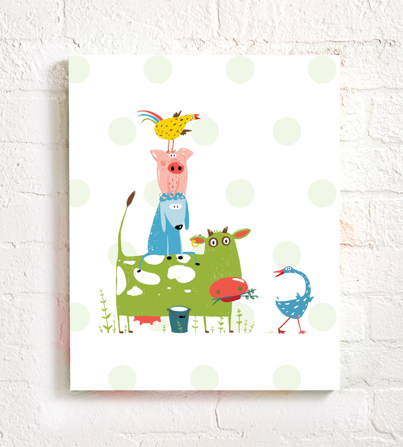 Farm Animals Poster Kids Digital Print Children's Print Gender Neutral ...