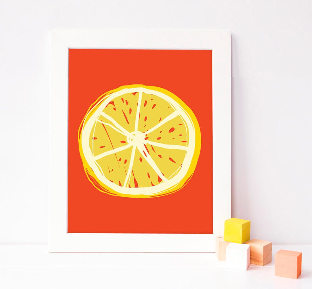 Square Playroom Art - Lemon Print - Kitchen Print - Summer Kids Decor ...