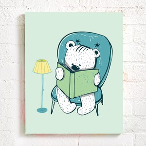 Reading Nursery Wall Print - Kids Inspirational Reading Poster - Cute ...