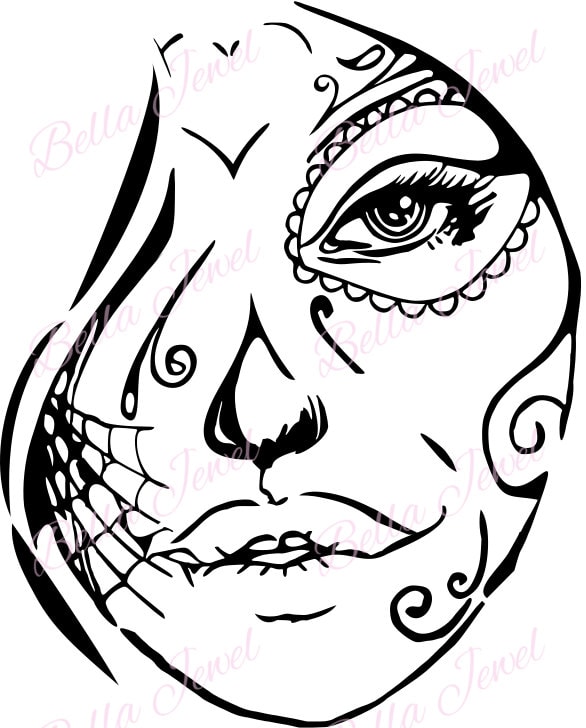 Face Svg, Tattoo Design, Tattoo Face Svg, Svg File, Svg, Woman Svg, Svg ...