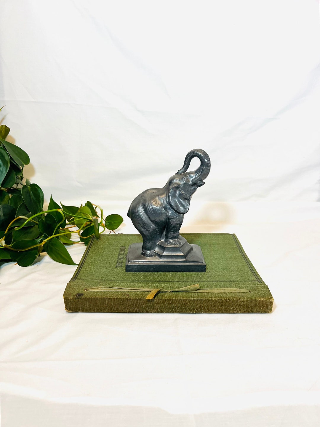 Vintage Pewter Elephant Figurine, Vintage Pewter Decor, Vintage ...