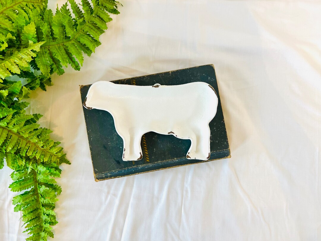 Vintage Farm Animal Cast Iron Spoon Rest With Hanging Hook, Vintage ...