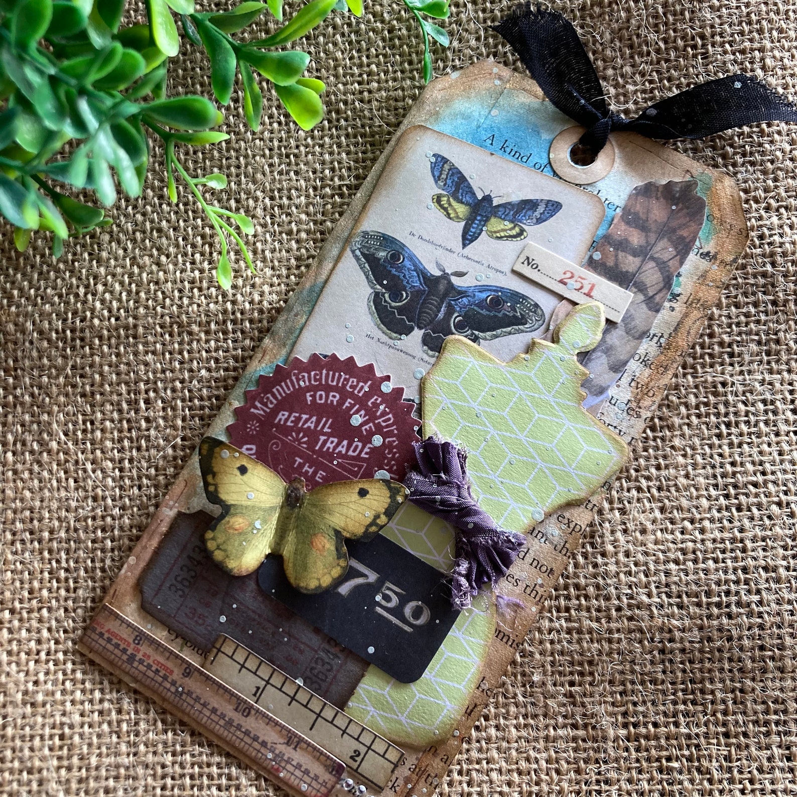 Set of 5 Mixed Media Tags - Etsy