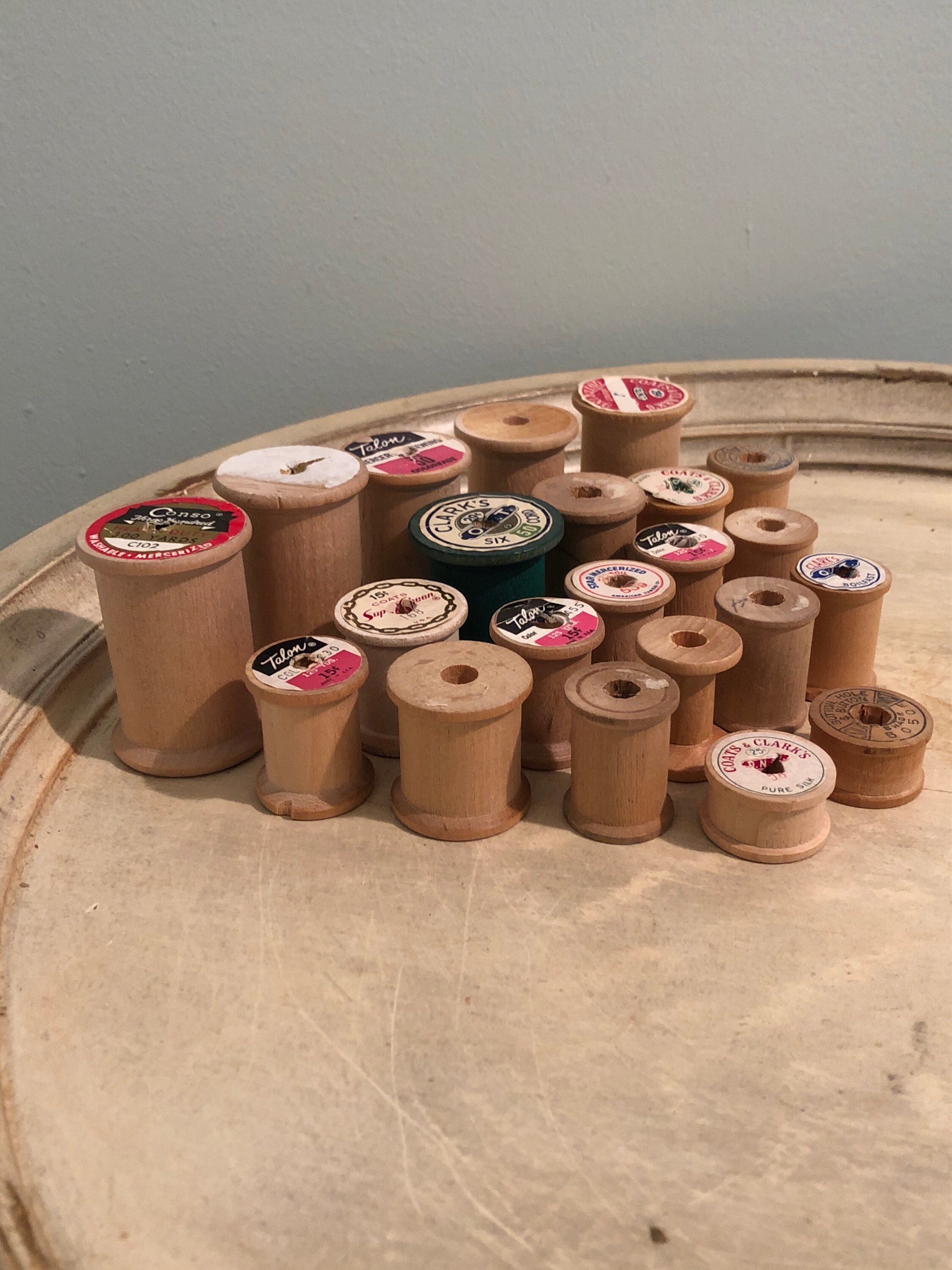 Vintage Wooden Spools 22 Assorted 1 | Etsy