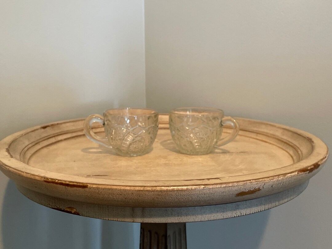 Vintage Tea Cups Pressed Glass - Etsy