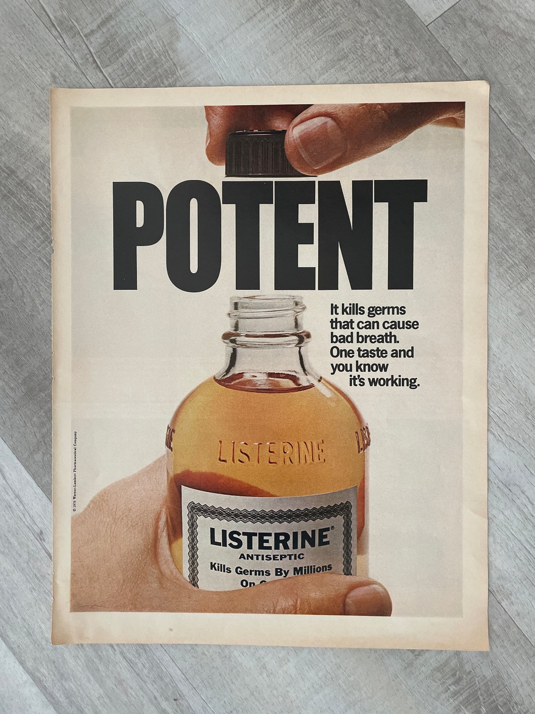 Vintage Paper Advertisement ~ Listerine ~ Potent ~ 1970 - Etsy