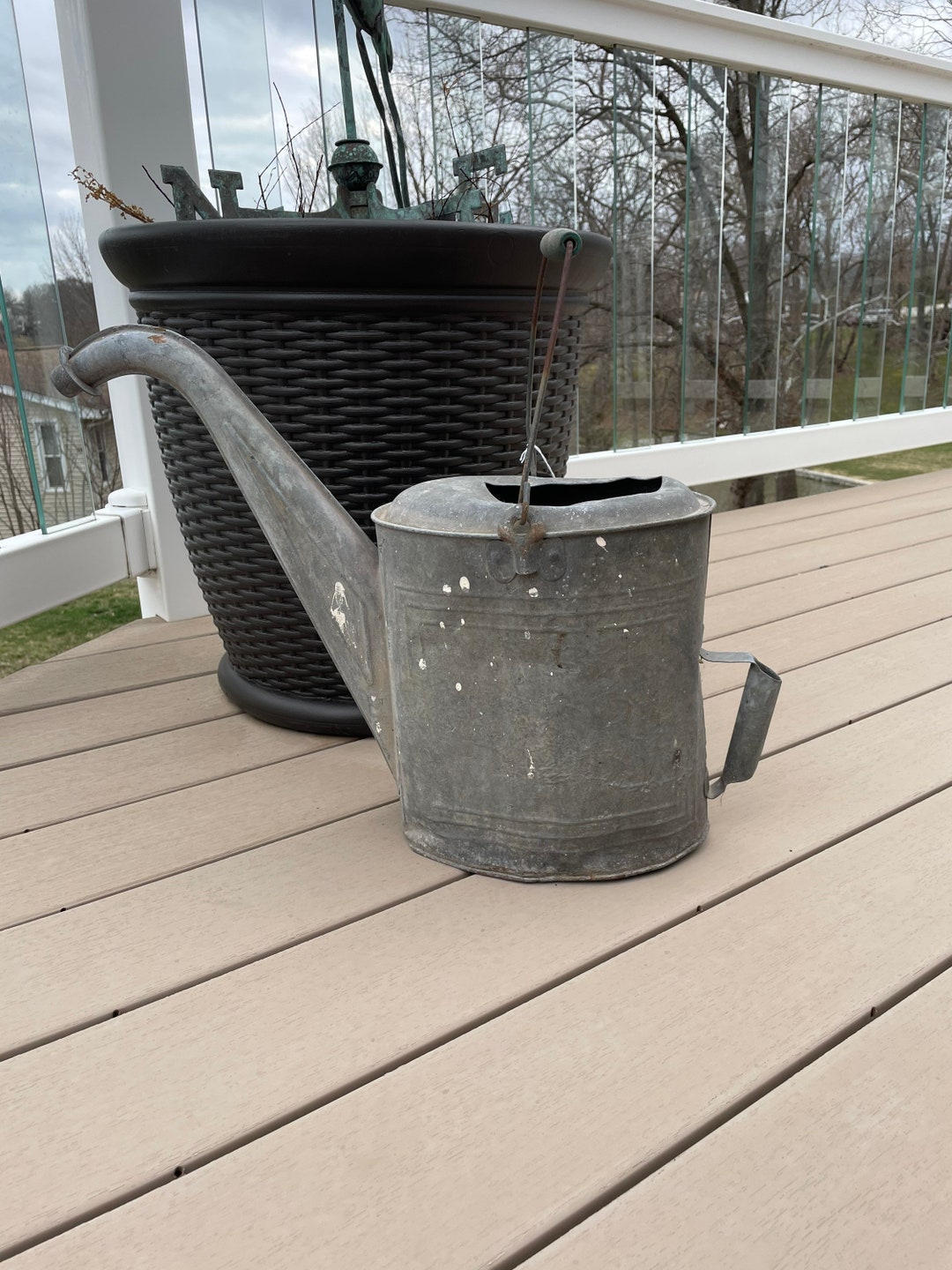 Antique Galvanized Radiator Water Can With Curved Spout - Etsy