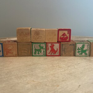 Vintage Assorted Wooden Blocks Set of 12 - Etsy