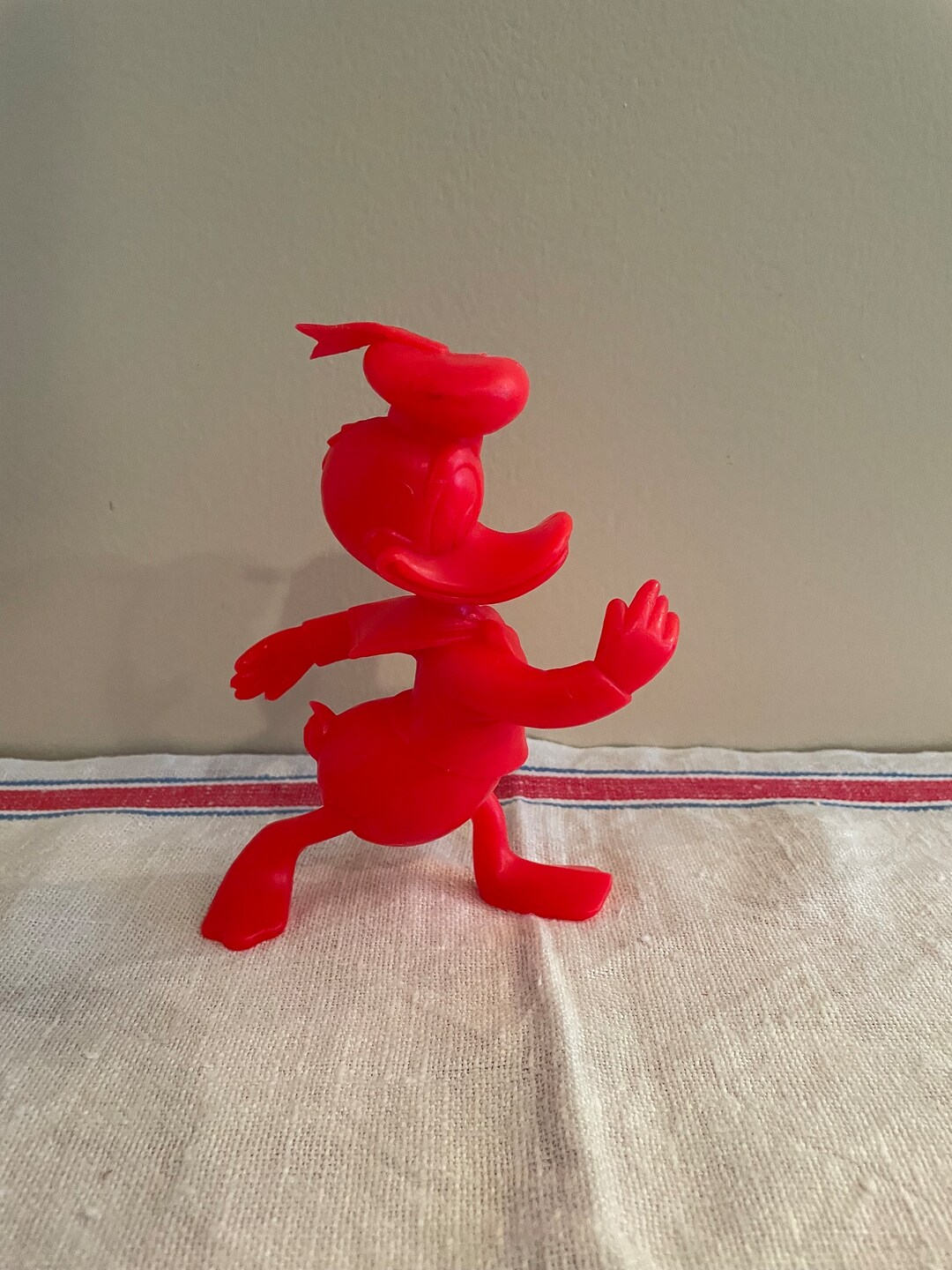 Vintage Donald Duck Red Plastic Figurine Collectible Disney Toy - Etsy