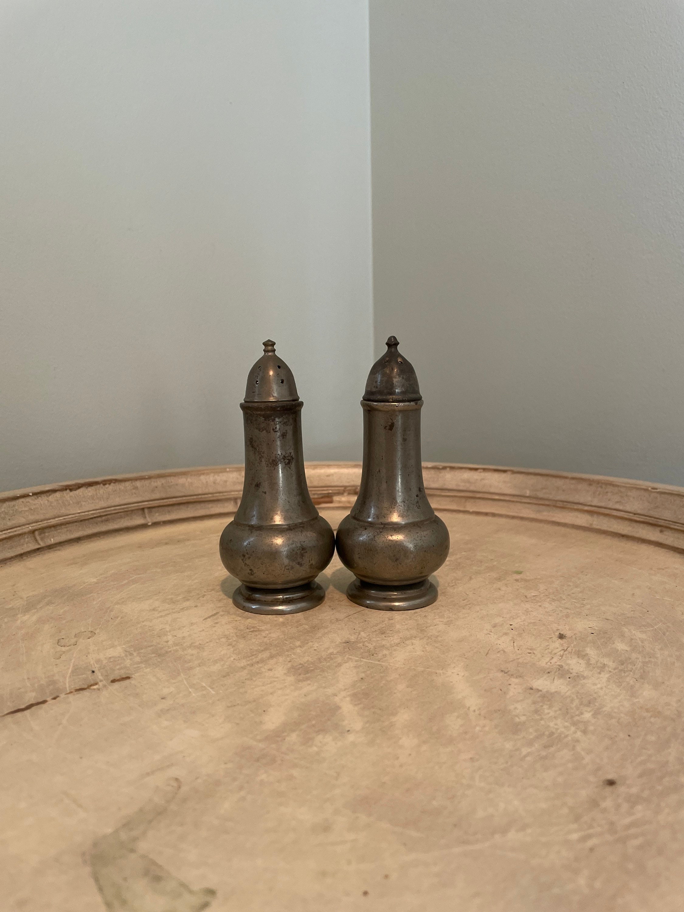 Vintage Salt and Pepper Shakers ~ Mayflower Pewter 3238 - Etsy