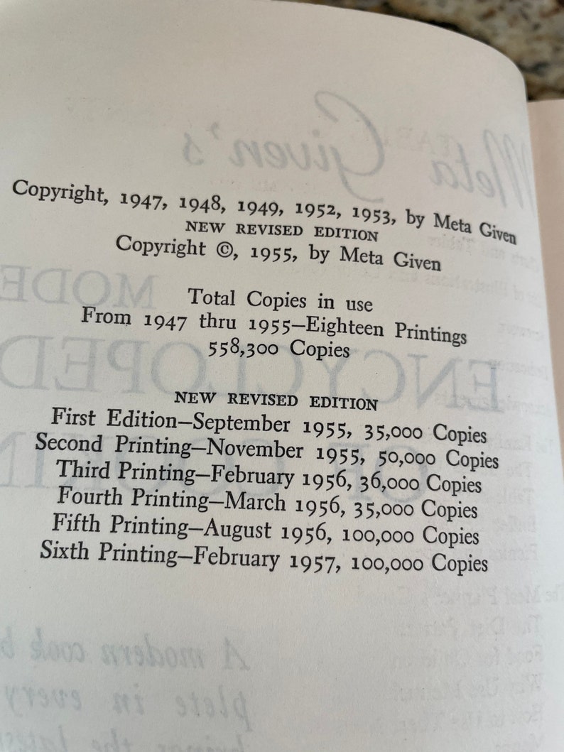 Vintage Cookbook: Meta Given’s Modern Encyclopedia of Cooking, Vol 1 ...