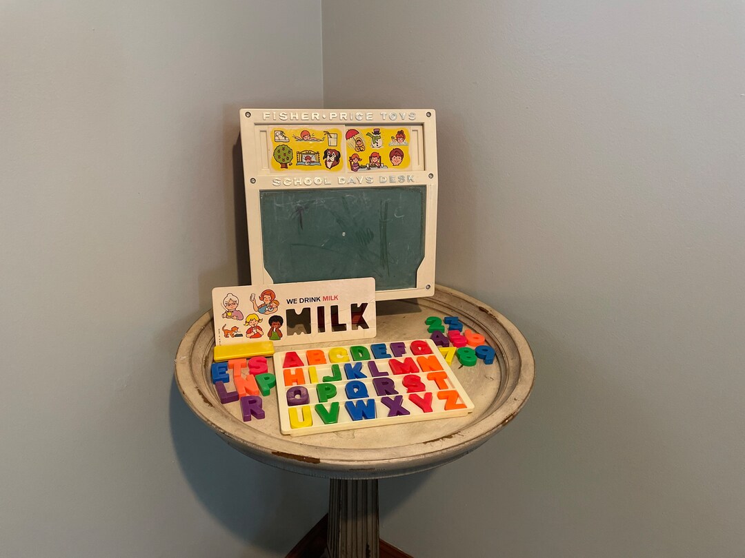 Vintage Fisher Price School Days Desk ~ Magnet Alphabet - Etsy